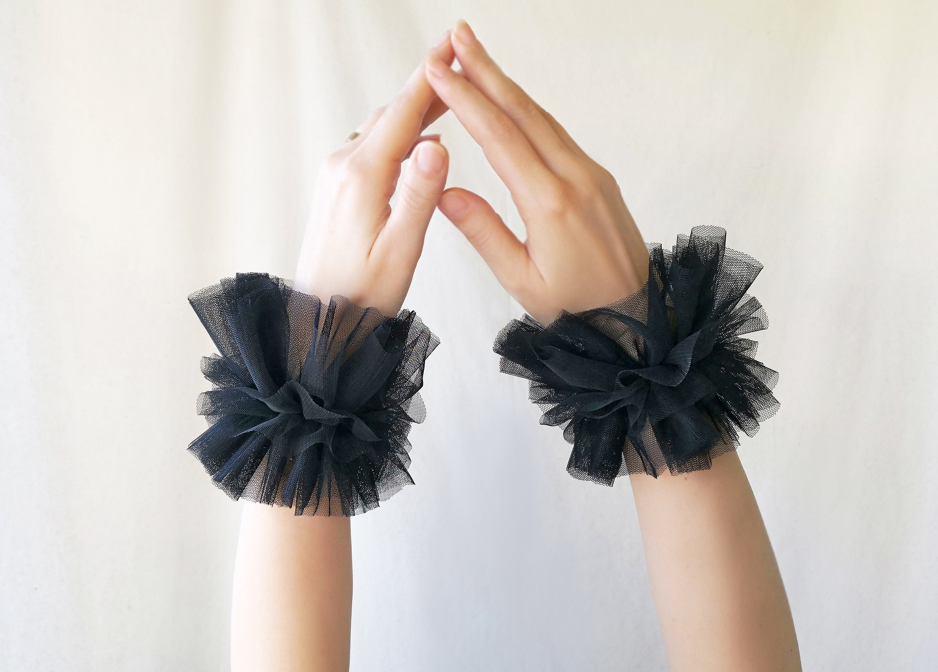 Renaissance Circus Clown Black Tulle Ruffle Cuffs Renaissance - Etsy ...