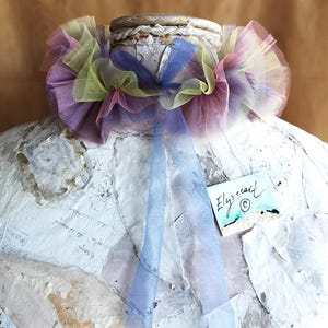 Jester Ruffle Tulle Collar Rainbow Clown Neck Ruff Choker Puffy ...