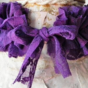 Collar Lace Ruffle in Purple Renaissance Neck Ruff Elizabethan Cosplay ...
