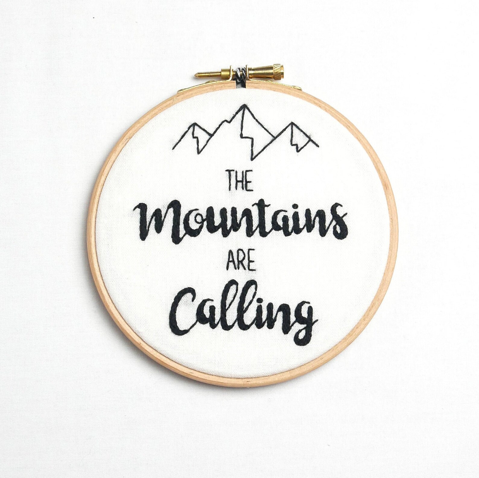 The Mountains Are Calling Embroidered Gift Set, Mountain Quote ...