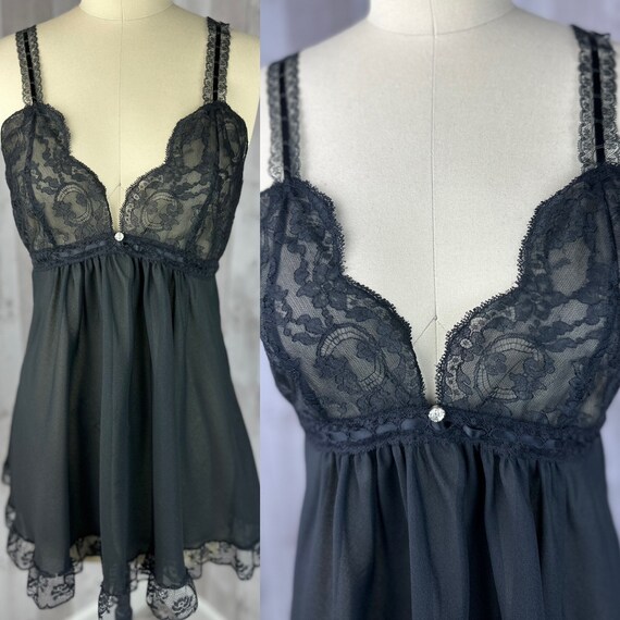 DIOR Vintage 1970s Black Sheer Teddy Christian Dior S… - Gem