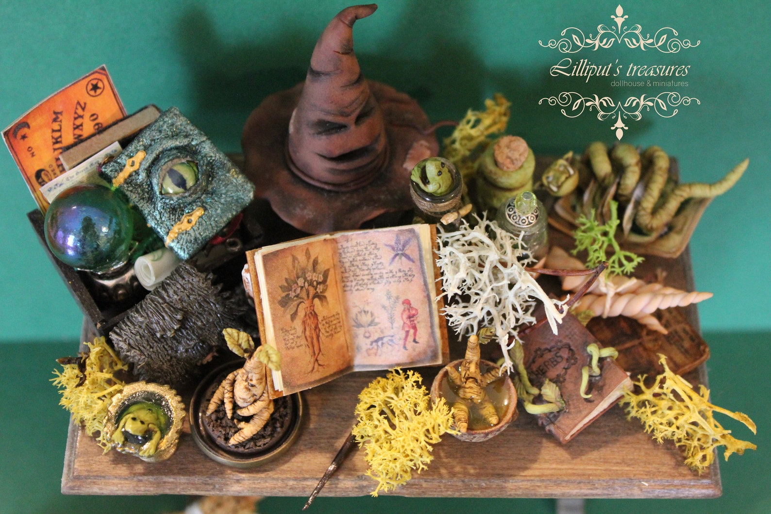 Dollhouse Miniature Mandrake Open Book With Leather Cover - Etsy