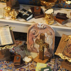 Dollhouse Miniature Altar Wooden Cross With Metal Filigree - Etsy