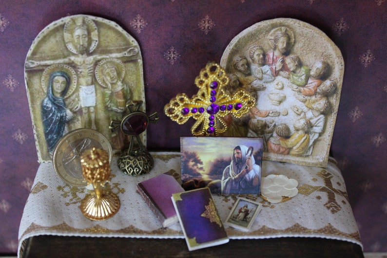 Dollhouse Miniature Antique Altar Piece - Holy Bas Relief - Etsy