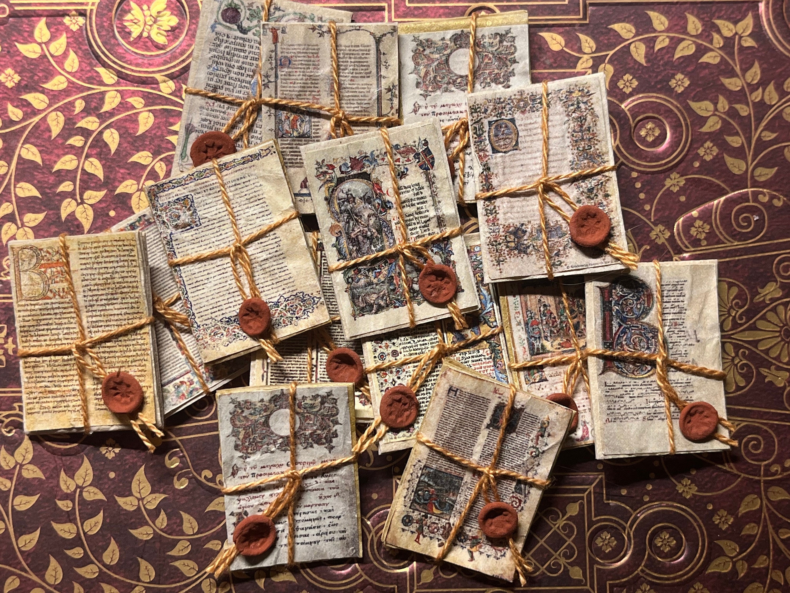 Awesome Dollhouse Miniature Stacks of Medieval Parchments, Tied With ...