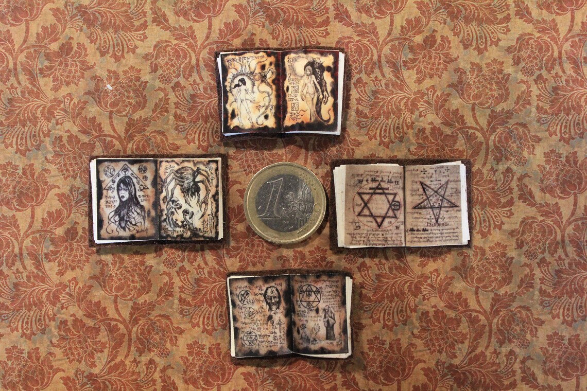 Dollhouse Miniature Creepy/horror/witch/wizard/halloween Books - Etsy