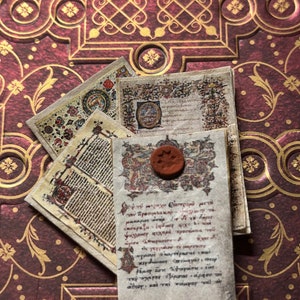 Awesome Dollhouse Miniature Stacks of Medieval Parchments, Tied With ...