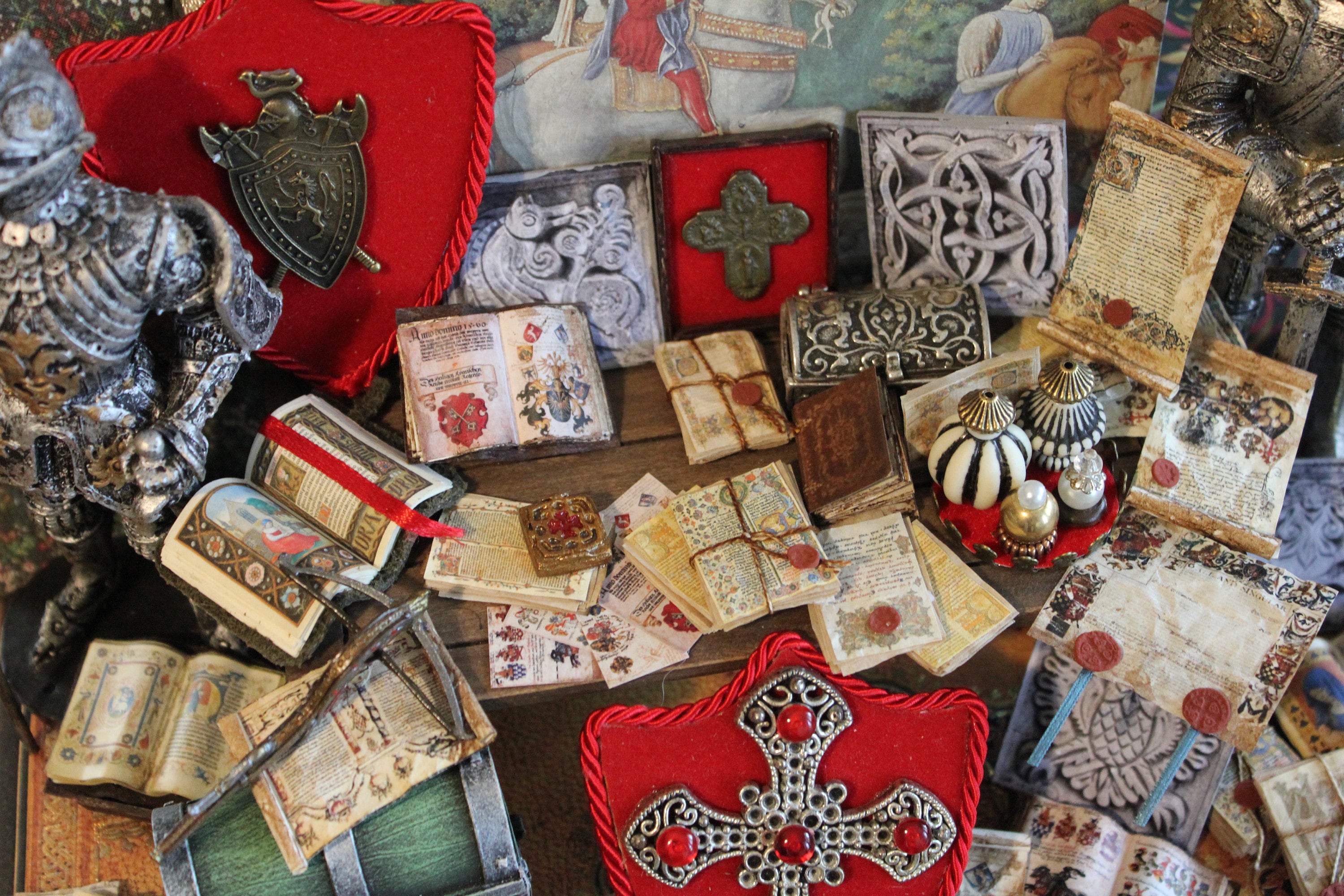 Awesome Dollhouse Miniature Stacks of Medieval Parchments, Tied With ...