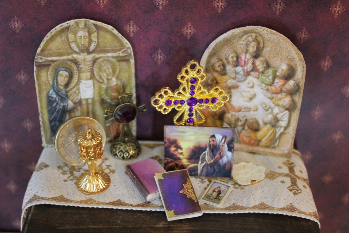 Dollhouse Miniature Antique Altar Piece - Holy Bas Relief - Etsy