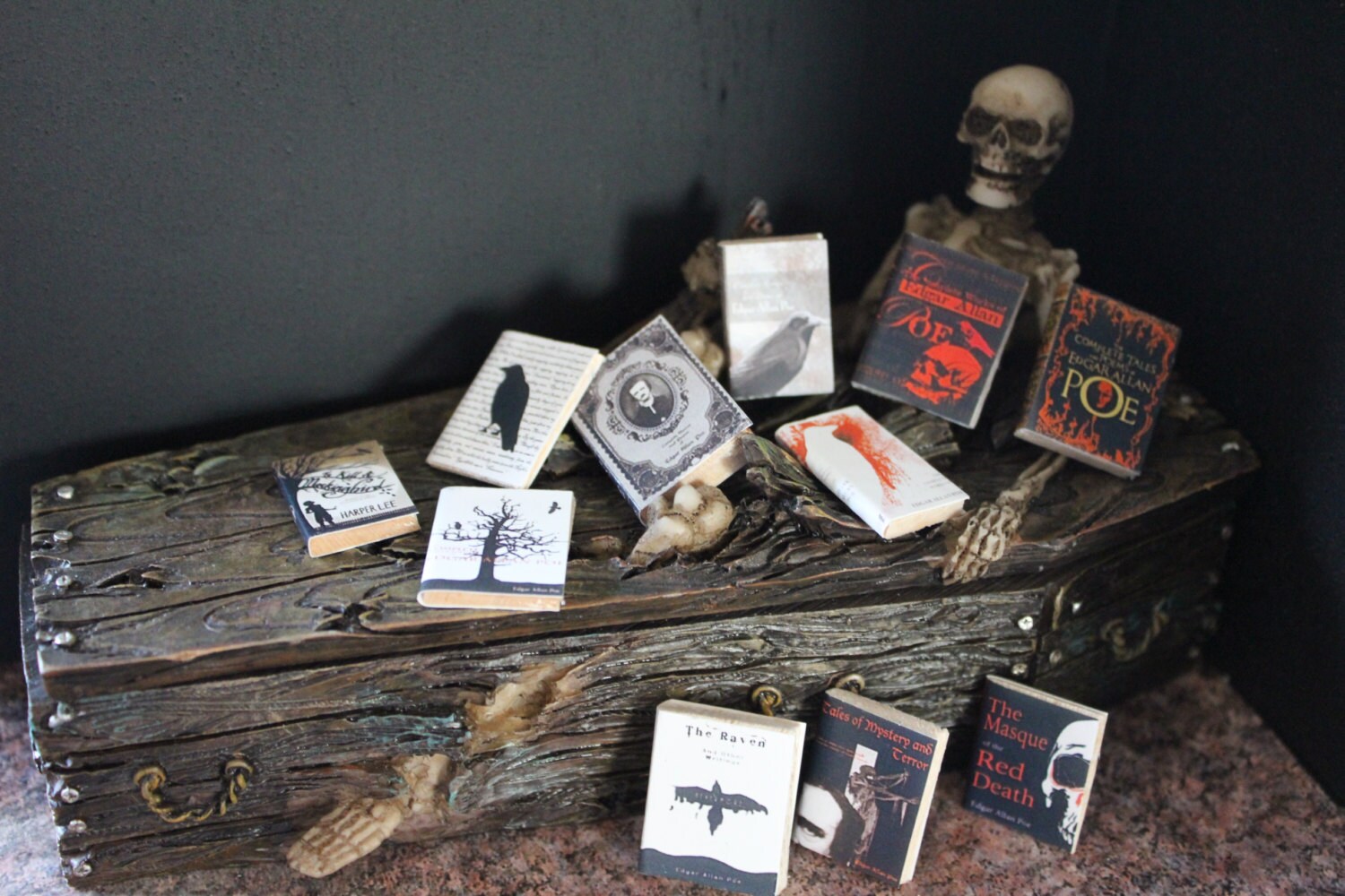 Dollhouse miniature 11 books of EDGAR ALLAN POE | Etsy