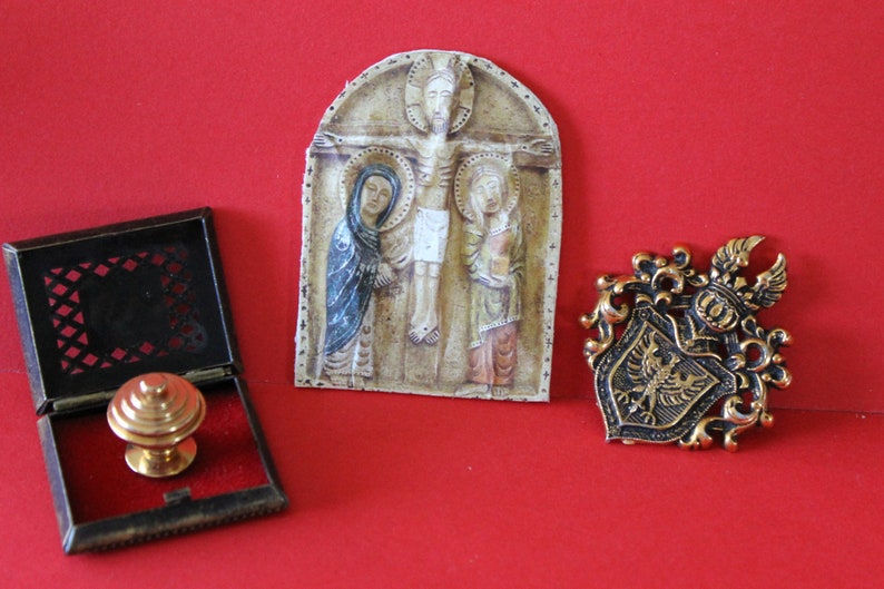 Dollhouse miniature antique altar piece holy bas relief | Etsy