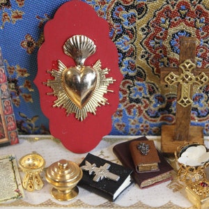 Dollhouse Miniature Altar Wooden Cross With Metal Filigree - Etsy