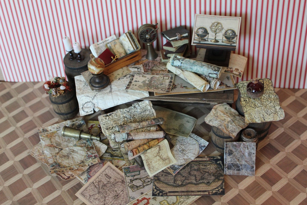 Miniature Old Maps 15/30 Different Pieces - Etsy