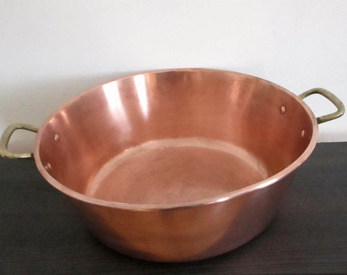 Very Large Antique French Solid Copper Jam Pot - Antique Copper Jam Pan ...