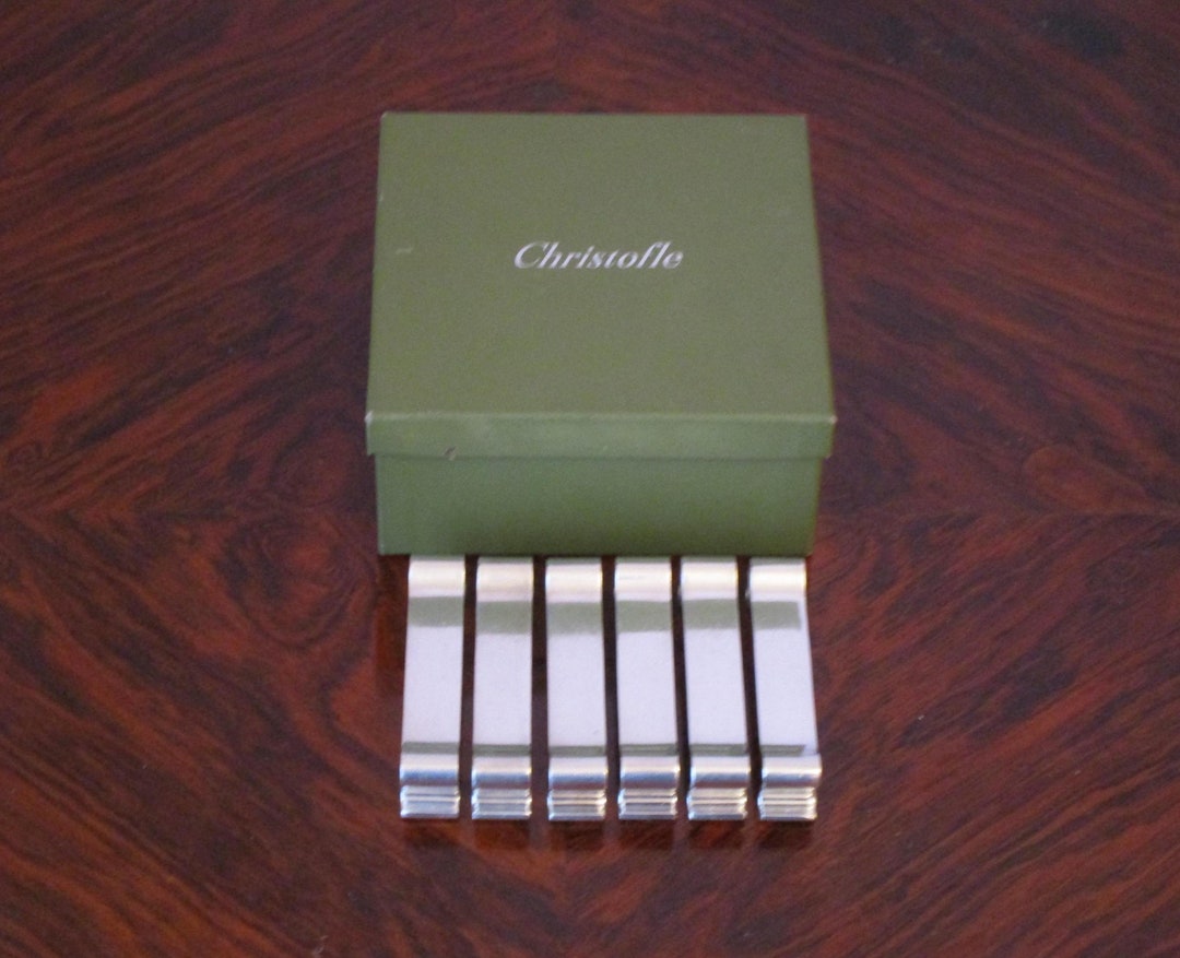 1 BOX Set of 6-CHRISTOFLE French Art Deco Silver Plate Knife Rests 6 ...