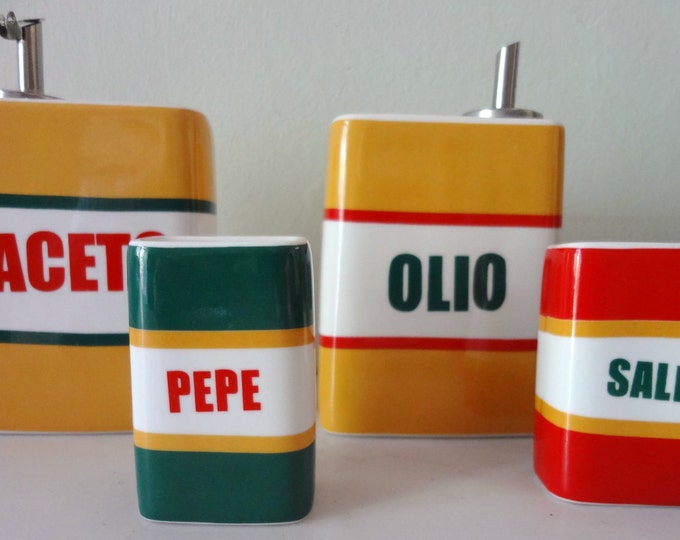 Vintage Italian 1950s Restaurant Condiment Set Very Bold and Funky 3 ...