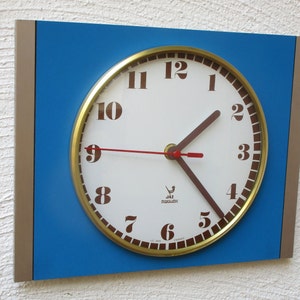 JAZ 1960s BLUE Atomic Age French Wall Clock-vintage Blue Clock-blue ...