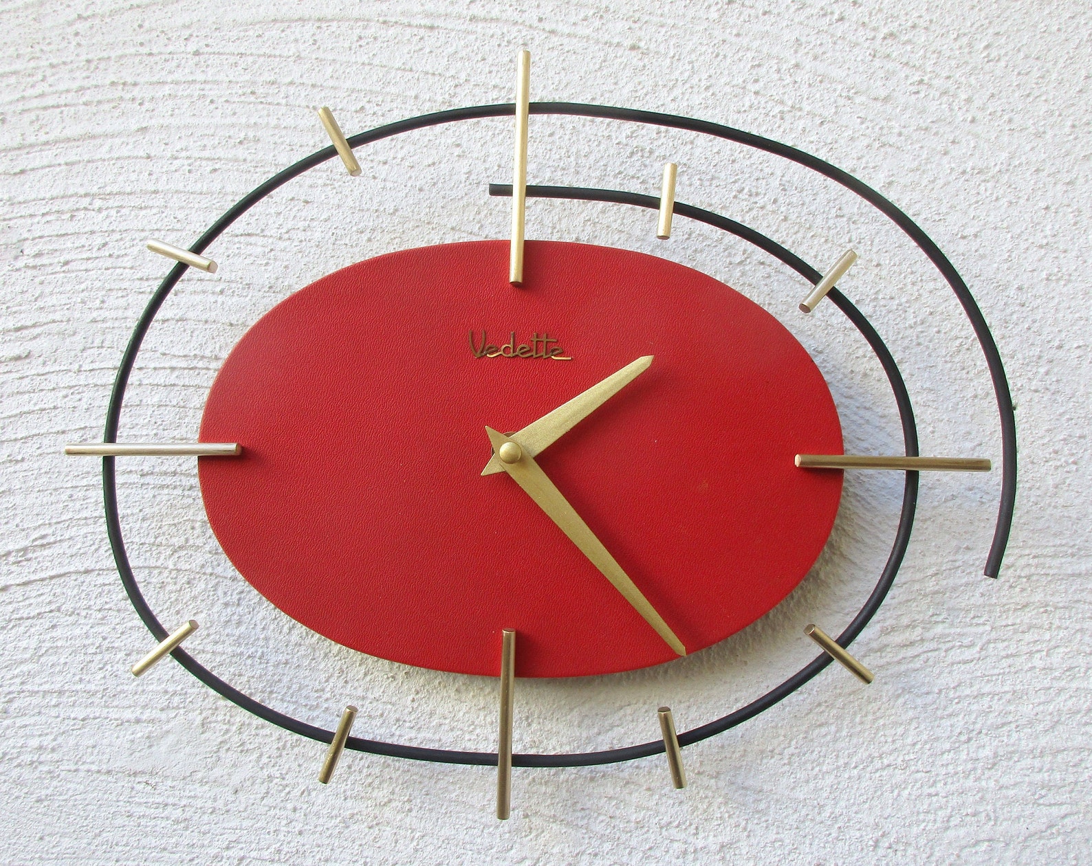 1950s-60s RED Atomic Age Vintage Clock Mid Century French - Etsy