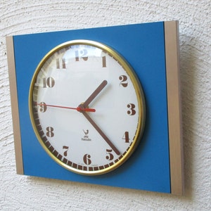 JAZ 1960s BLUE Atomic Age French Wall Clock-vintage Blue Clock-blue ...