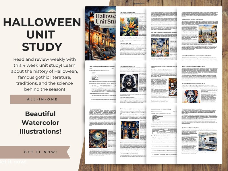 Halloween Unit Study Fall Autumn Homeschool Science History Lesson ...
