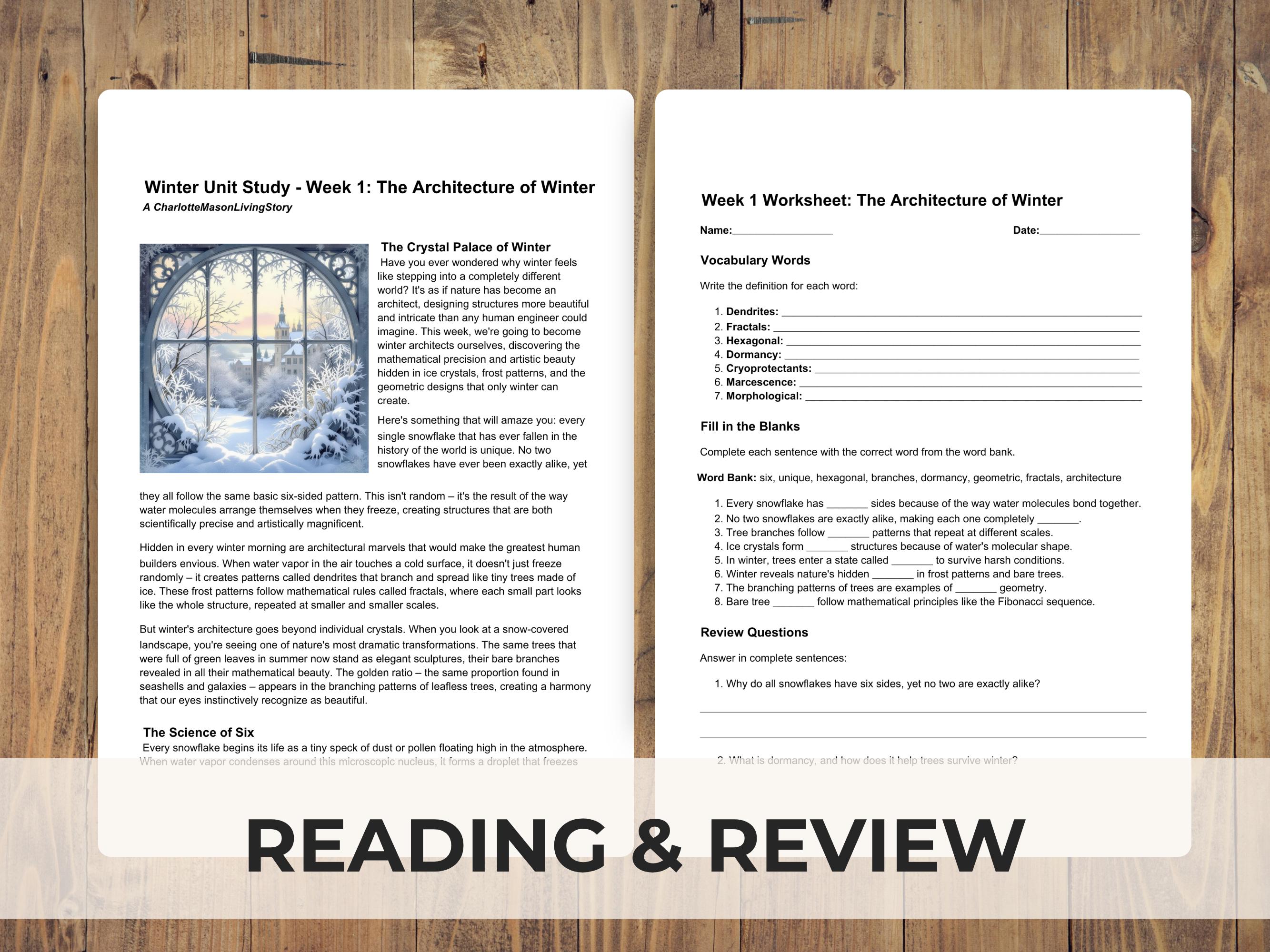 Winter Unit Study Christmas Homeschool Science Nature Lesson - Great ...