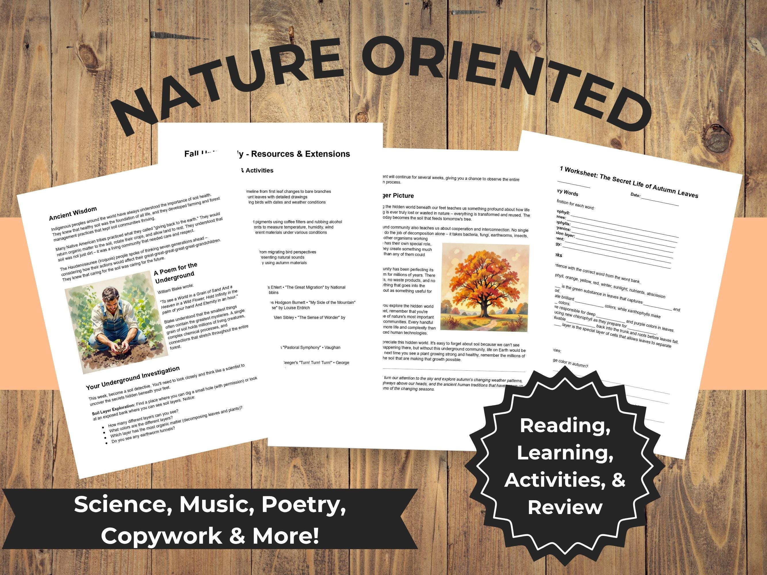 Autumn Fall Unit Study Homeschool Science Nature Lesson Plan - Great ...