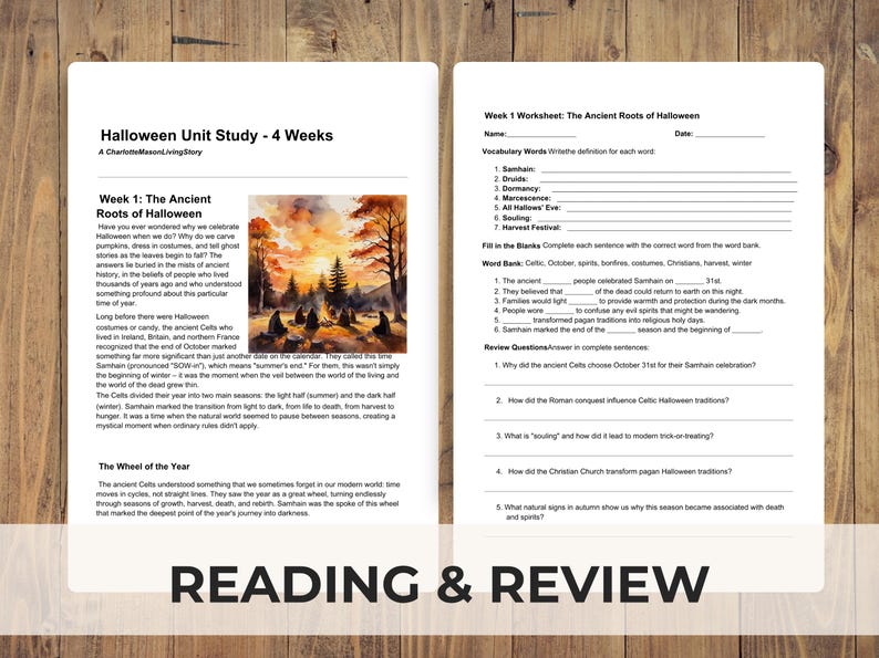 Halloween Unit Study Fall Autumn Homeschool Science History Lesson ...