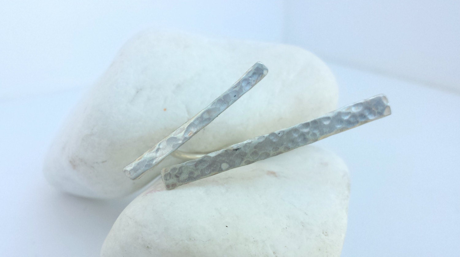 Parallel Bar Ring, Parallel Ring, Long Silver Bar Ring, Sterling Silver ...