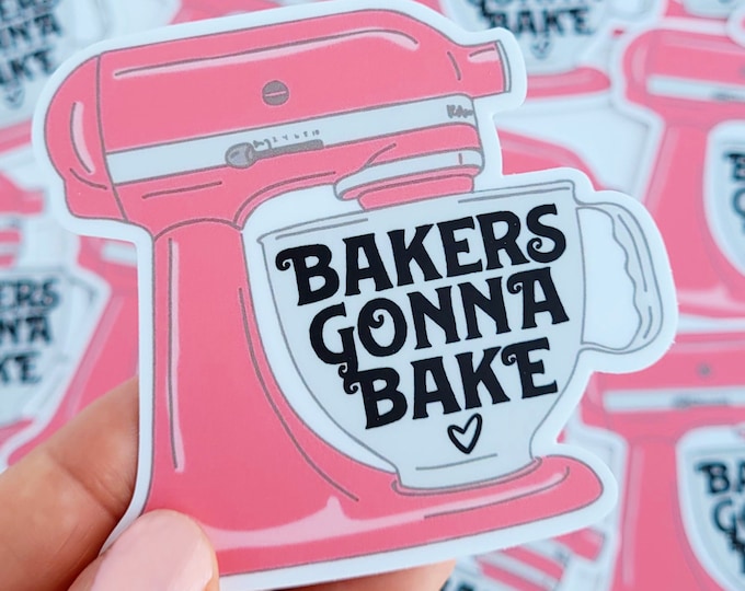 Pink Bakers Gonna Bake Mixer Vinyl Decal Sticker - Etsy