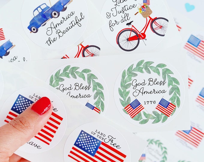 God Bless America 2 Inch Circle Stickers SET OF 20 - Etsy