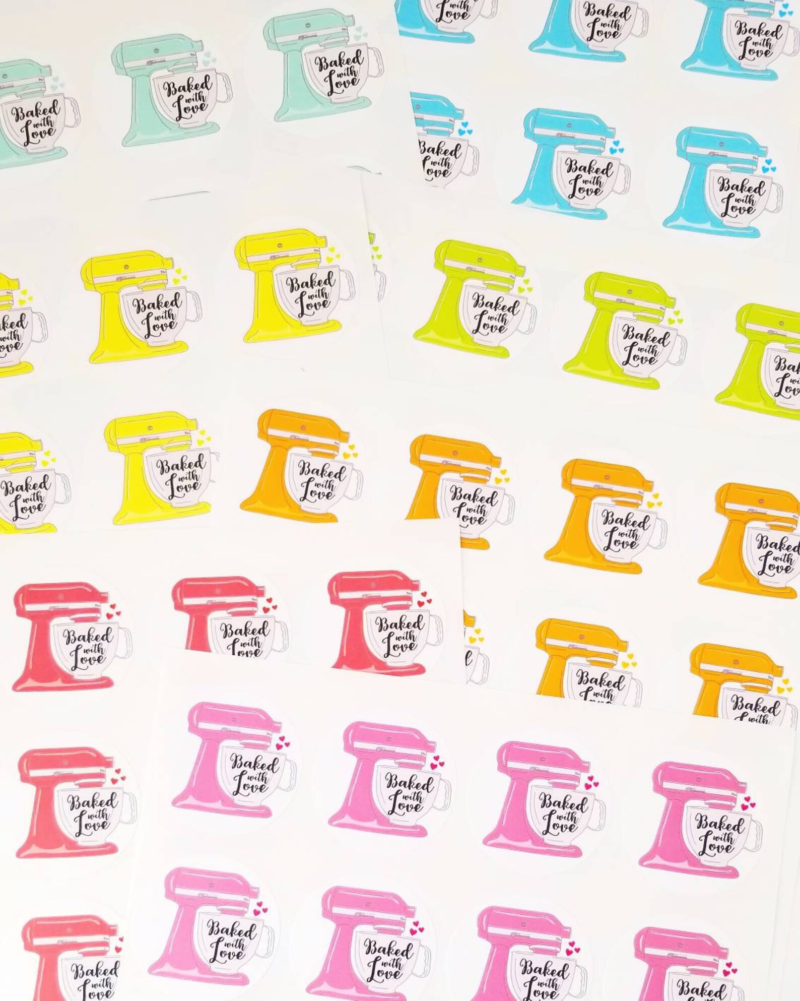 Made With Love Baking Tags Bakers Supplies Mixer Gingham - Etsy