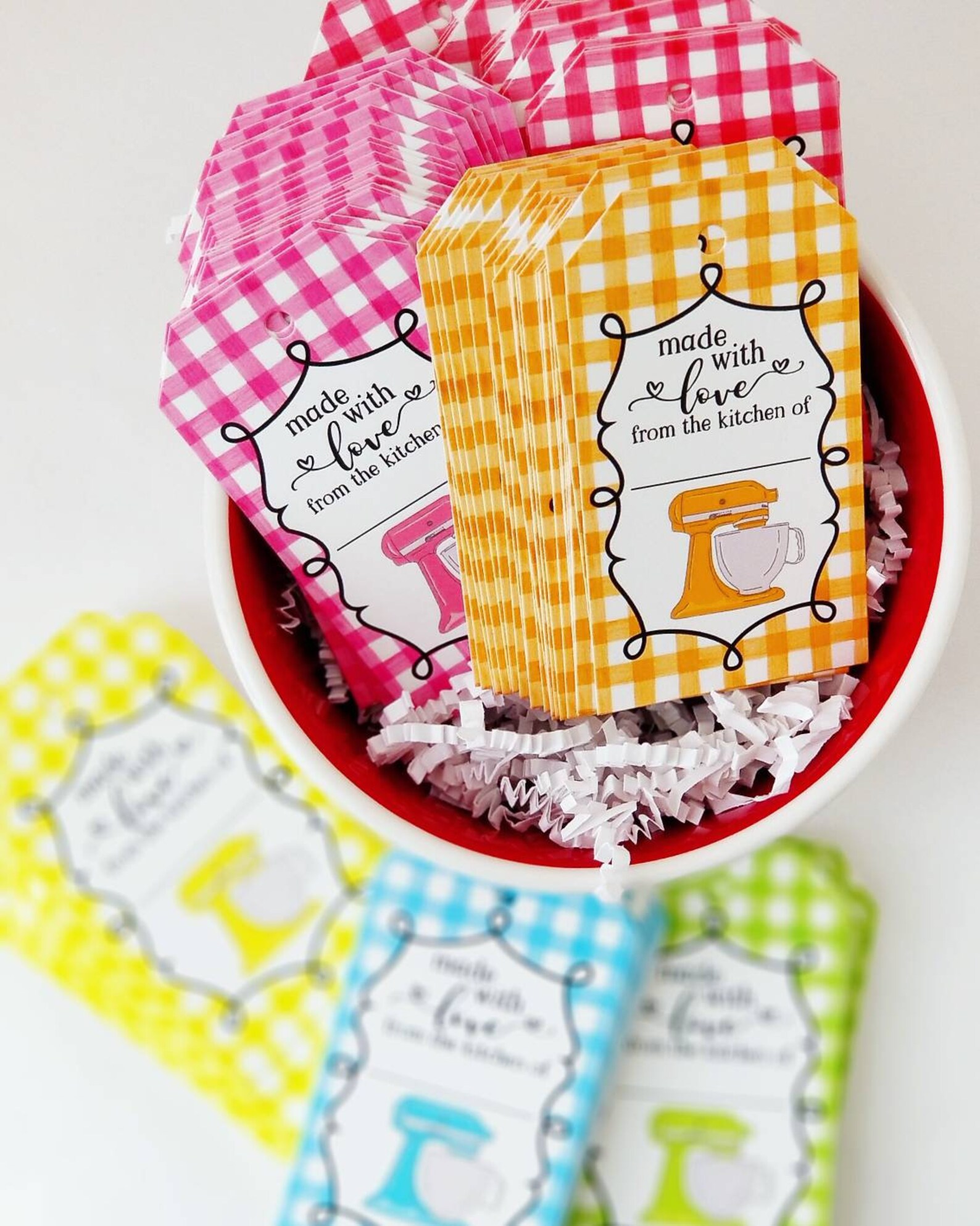Made With Love Baking Tags Bakers Supplies Mixer Gingham | Etsy