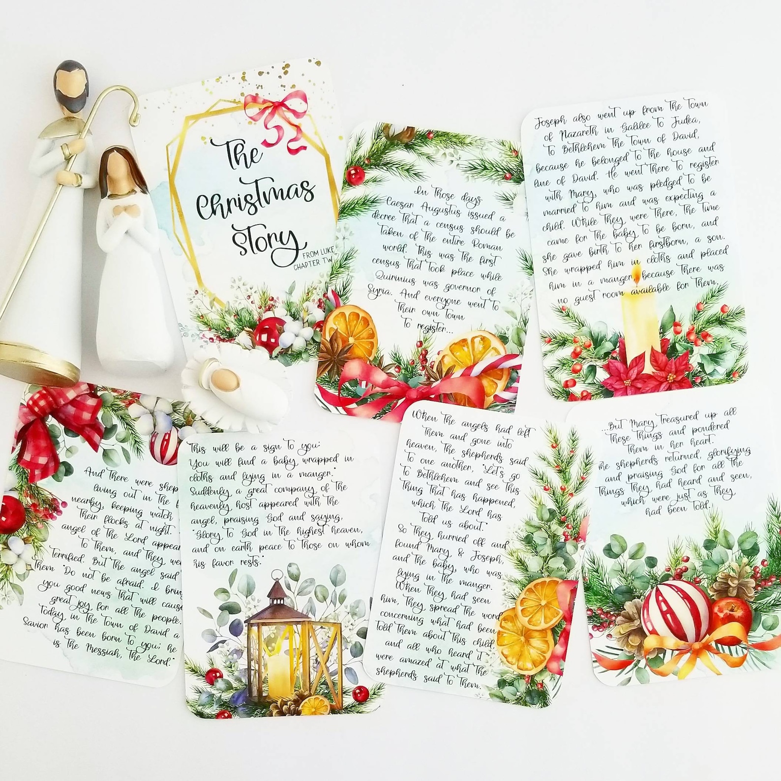 Farmhouse Animals Nativity the Christmas Story Luke 2 Note | Etsy