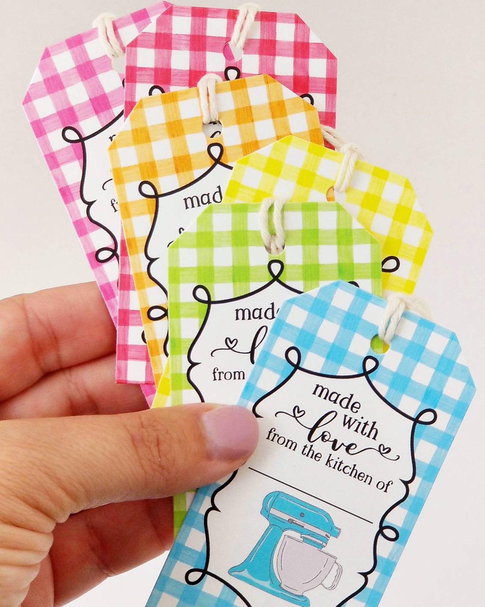 Made With Love Baking Tags Bakers Supplies Mixer Gingham | Etsy