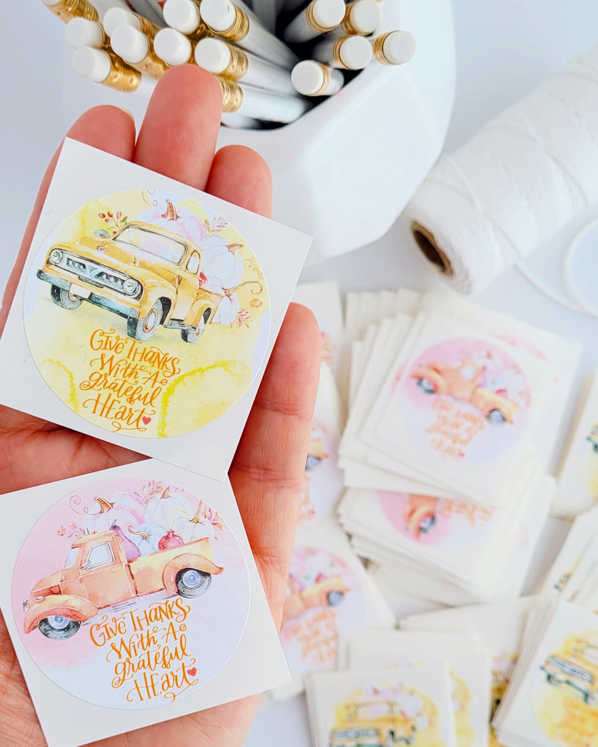 Pastel Harvest 2 Inch Circle Stickers SET OF 20 | Etsy