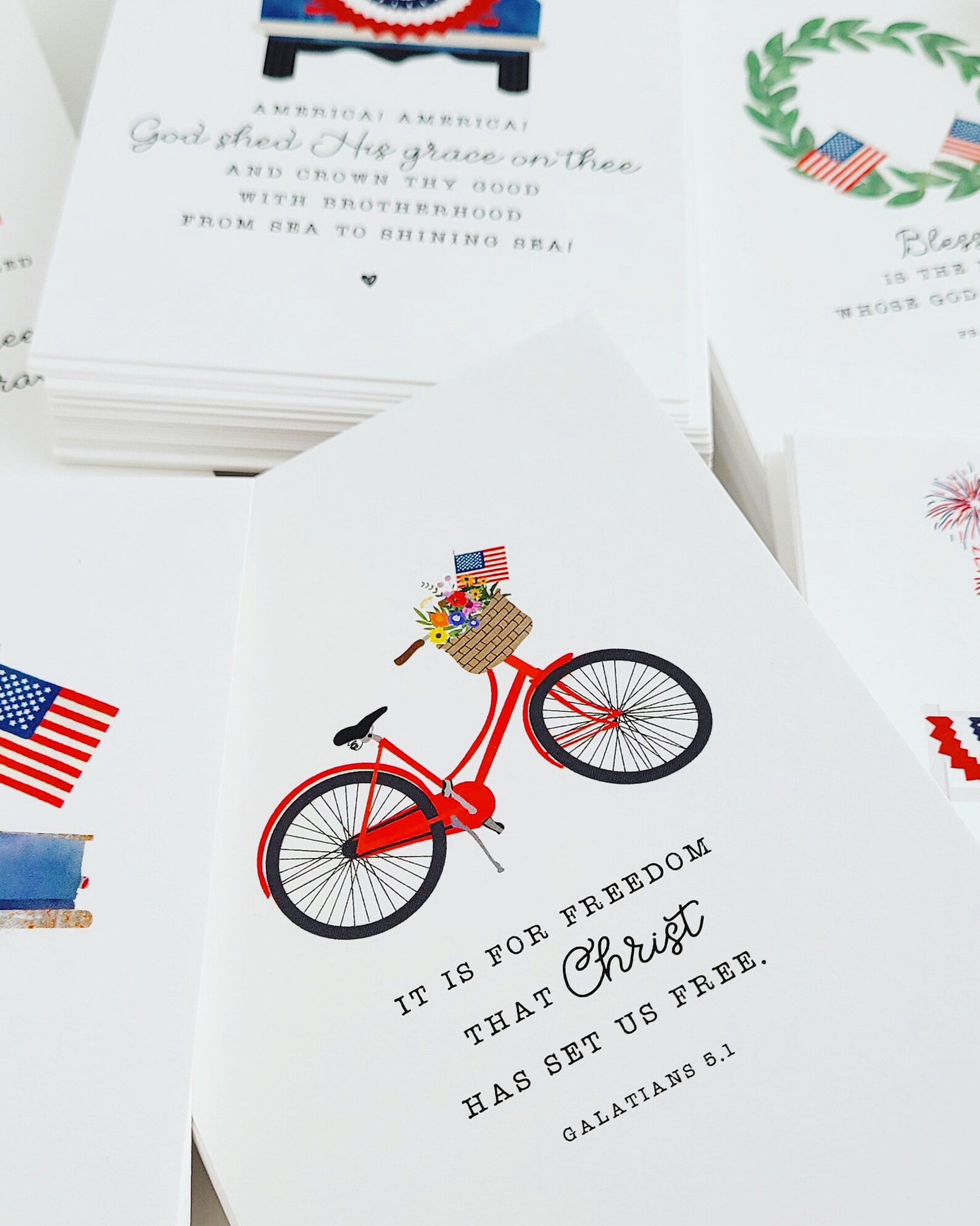 God Bless America note & scripture cards SET OF EIGHT | Etsy