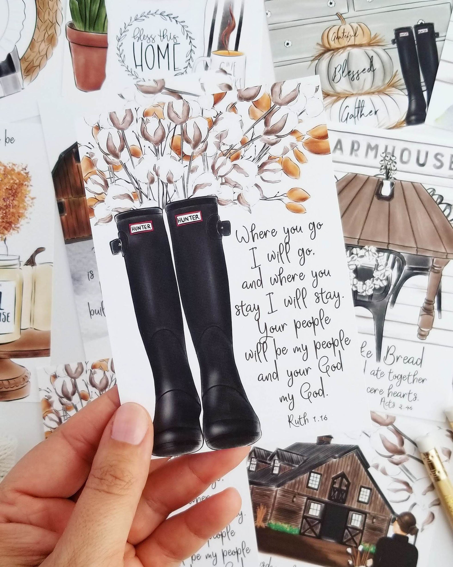 Cozy fall farmhouse note & scripture cards SET OF TEN | Etsy