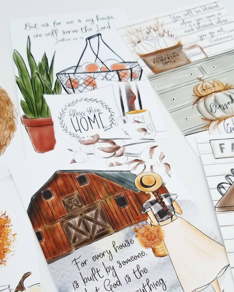 Cozy Fall Farmhouse Note & Scripture Cards SET OF TEN | Etsy
