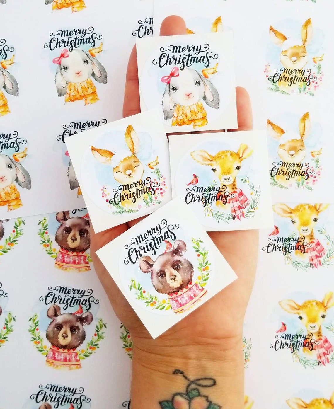 Farmhouse Nativity Animals 2 Inch Circle Stickers SET OF - Etsy