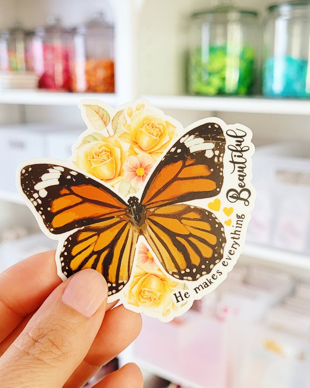 Orange Butterfly - Vinyl Decal Sticker - Etsy