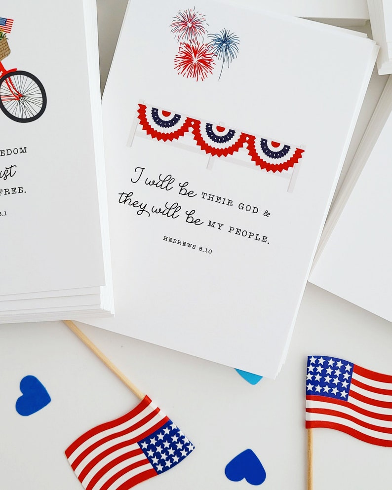 God Bless America note & scripture cards SET OF EIGHT | Etsy