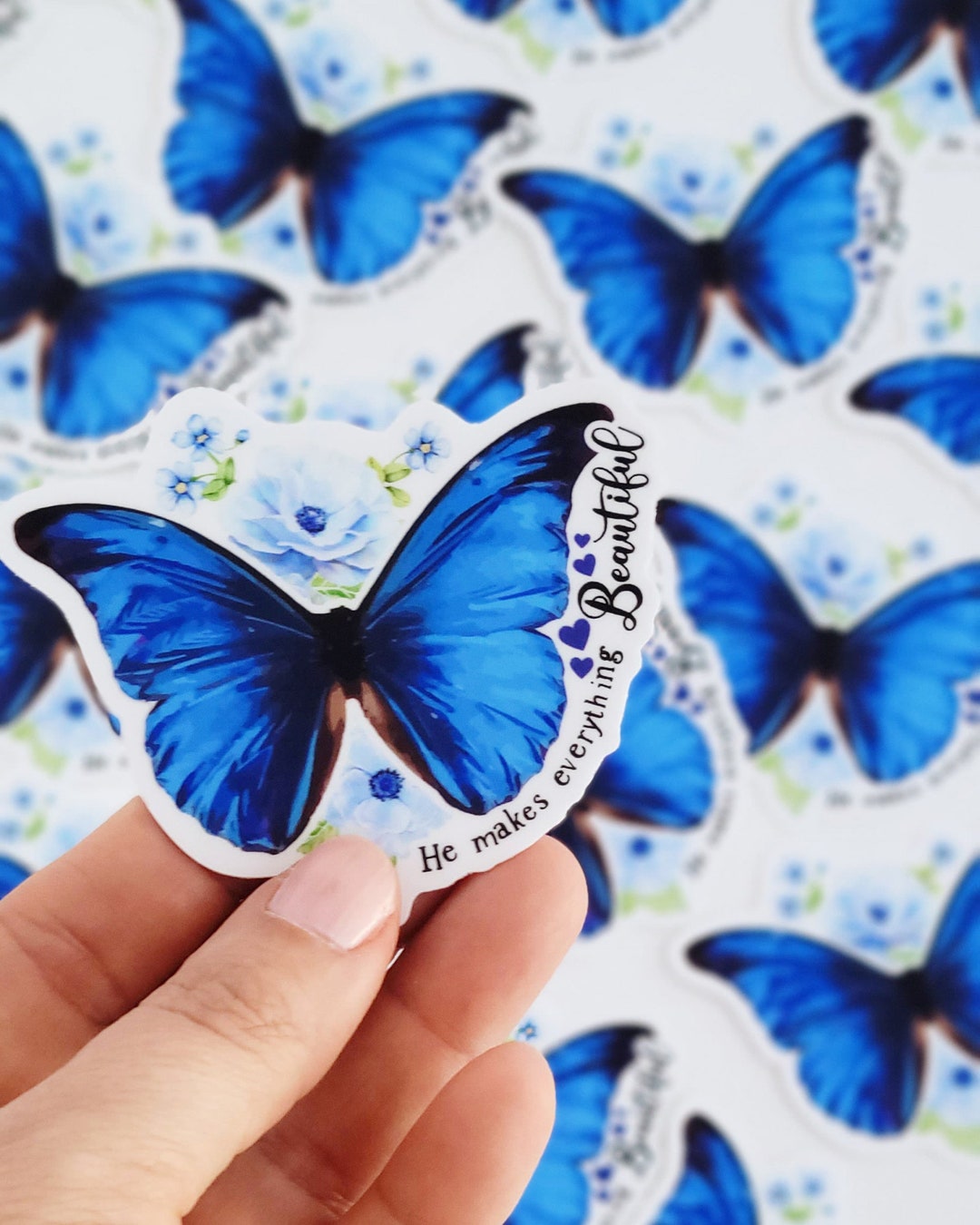 Blue Butterfly - Vinyl Decal Sticker - Etsy