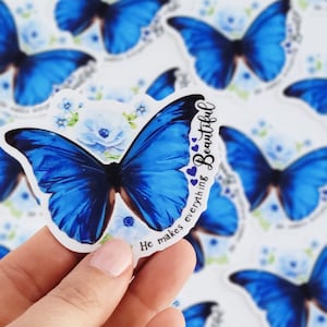 Blue Butterfly - Vinyl Decal Sticker - Etsy