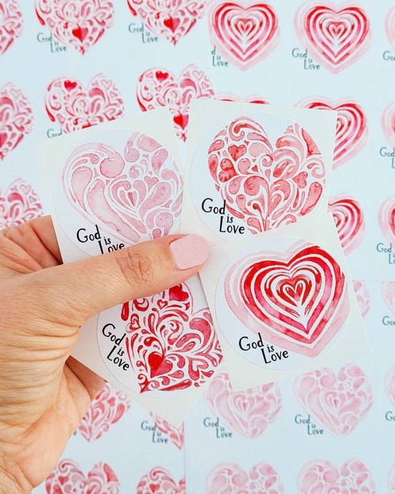 Lacey Hearts 2 Inch Circle Stickers SET OF 20 | Etsy