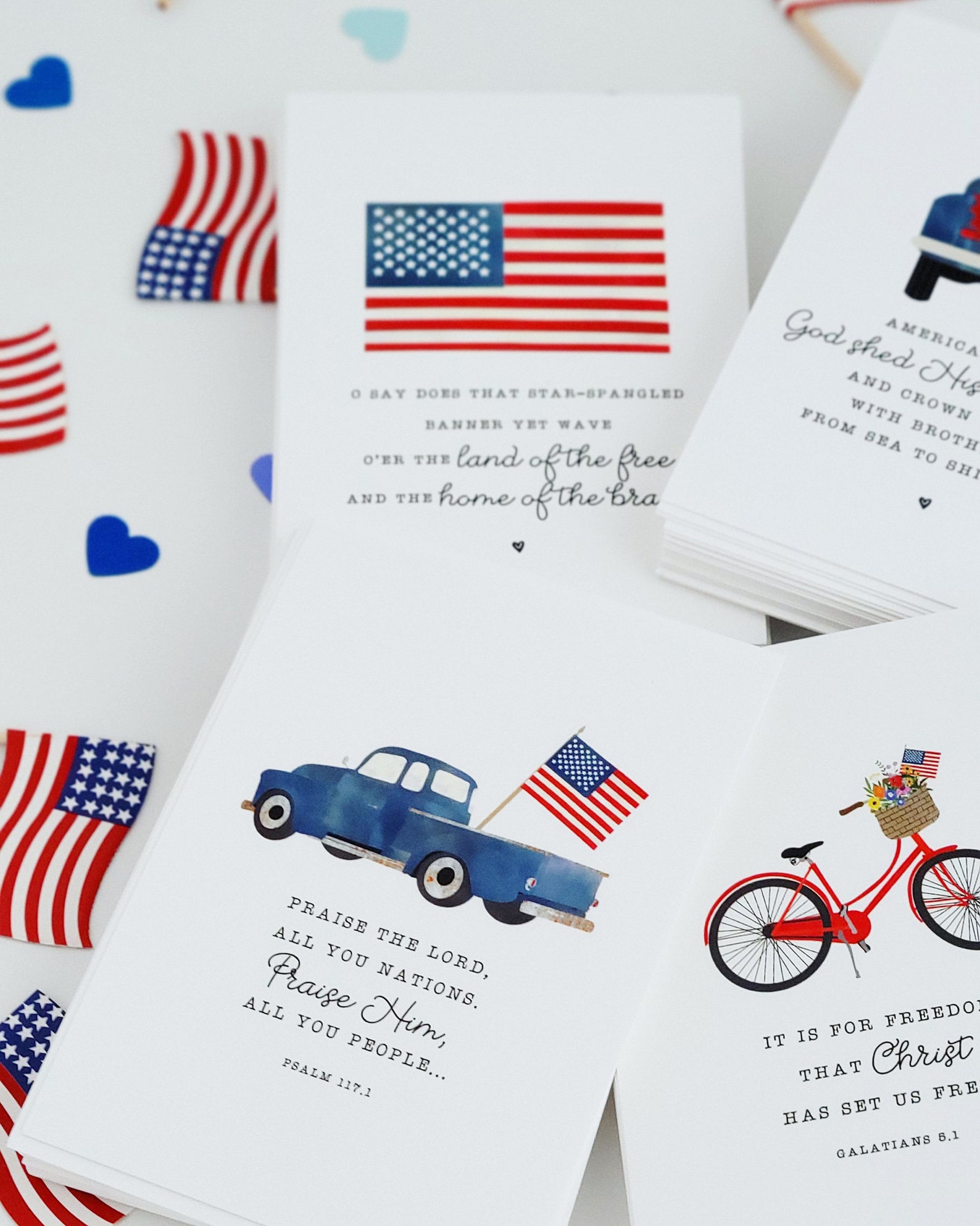 God Bless America note & scripture cards SET OF EIGHT | Etsy