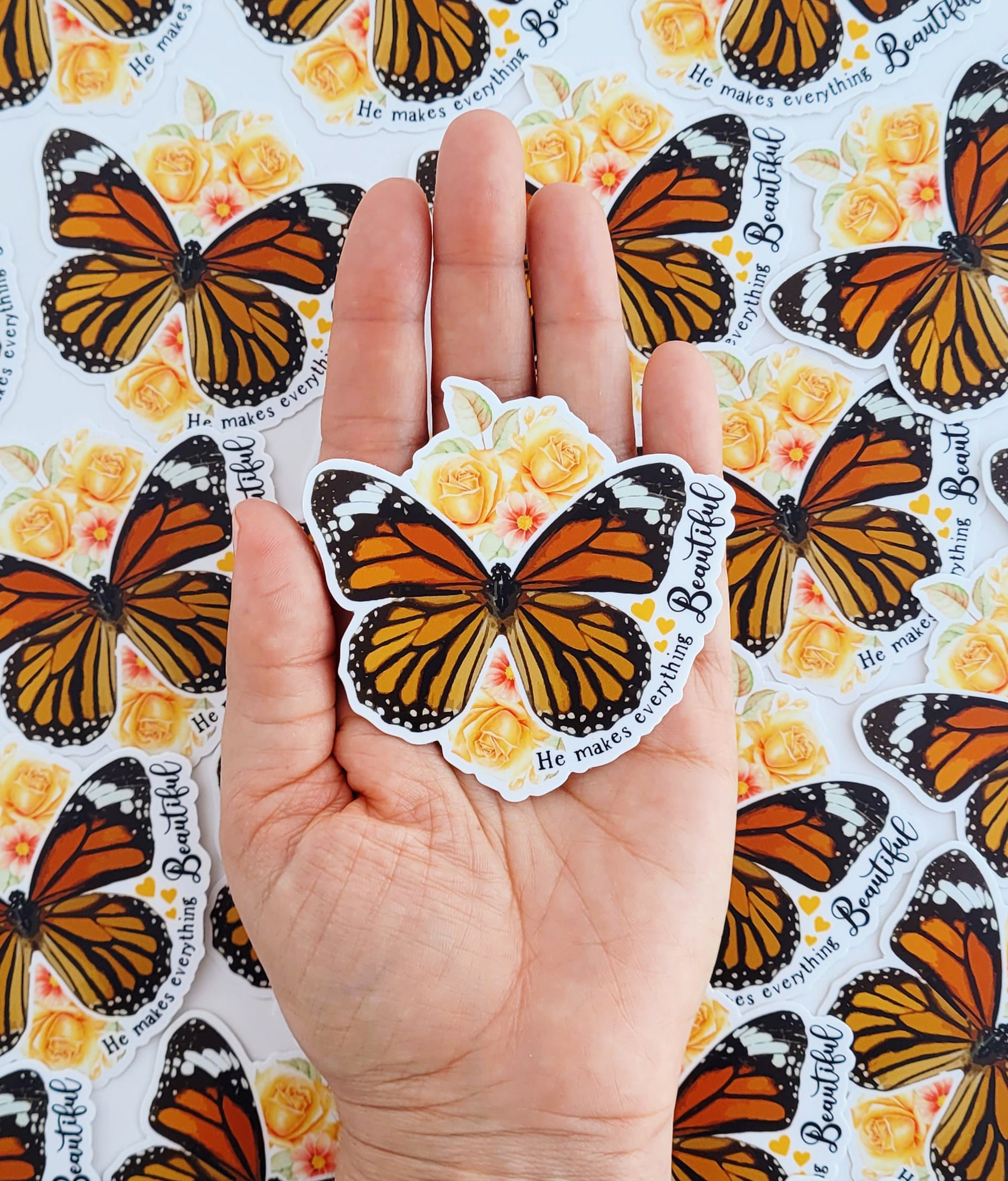 Orange Butterfly - Vinyl Decal Sticker - Etsy