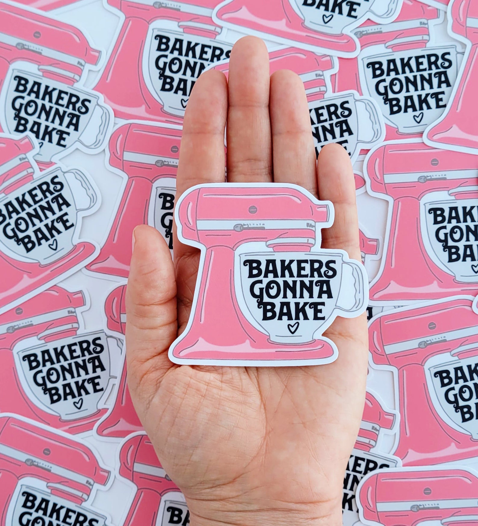Pink Bakers Gonna Bake Mixer - Vinyl Decal Sticker - Etsy