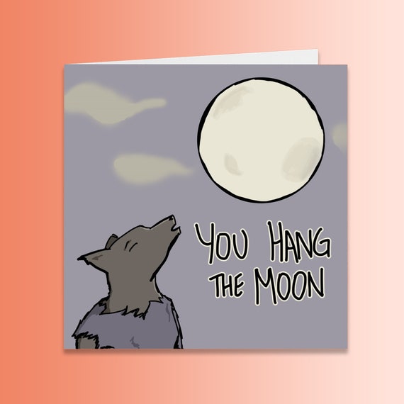 Werewolf Cards Wife Birthday Card Moon Card Happy | Etsy