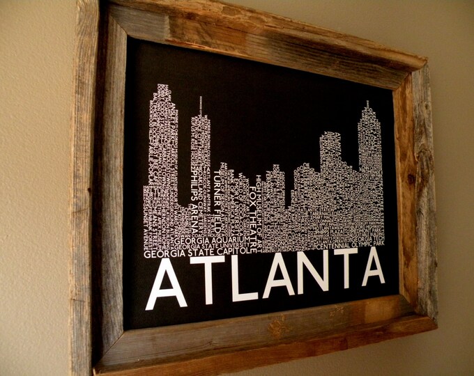 Atlanta Skyline Word Art Print (black) - Unframed - Etsy