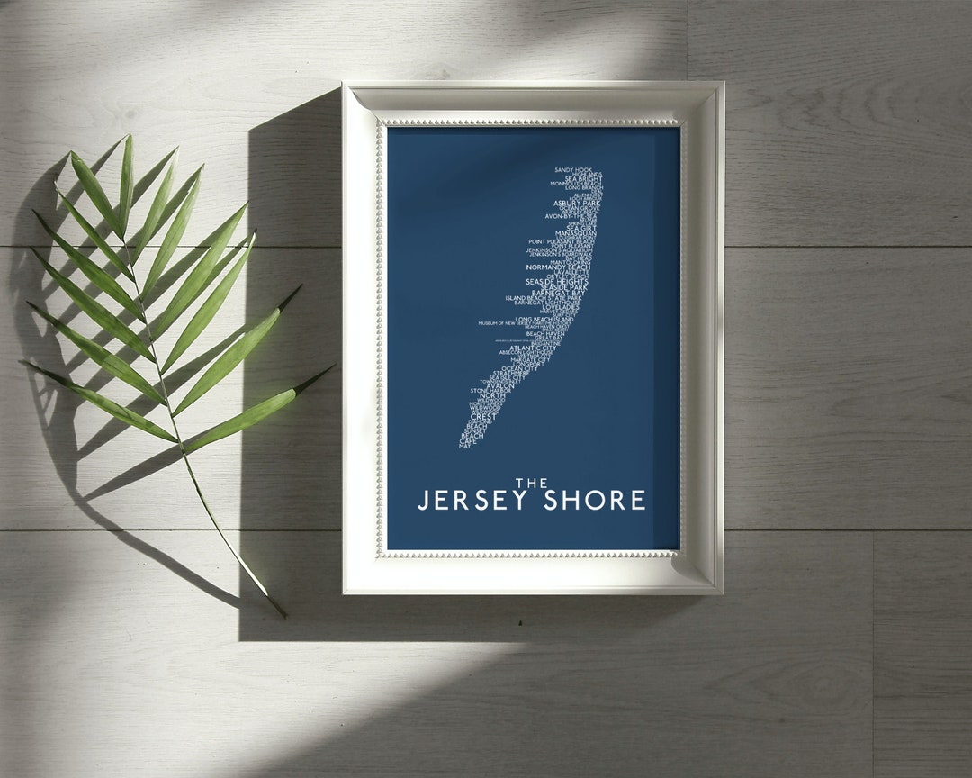 DIGITAL DOWNLOAD the Jersey Shore Word Map dark Blue - Etsy